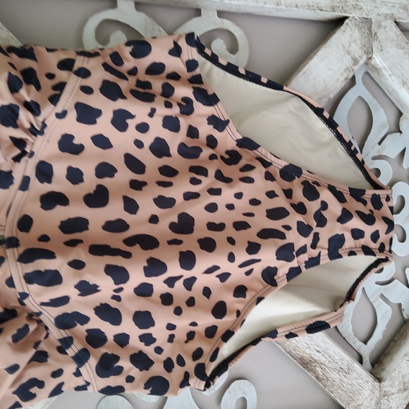 Marina West | Swim | Leopard Print One Piece Swimsuit In Creamy Beige ...